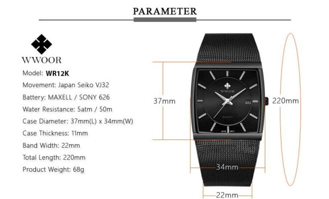 WR12K WWOOR Classic Rectangle - Mahir Express